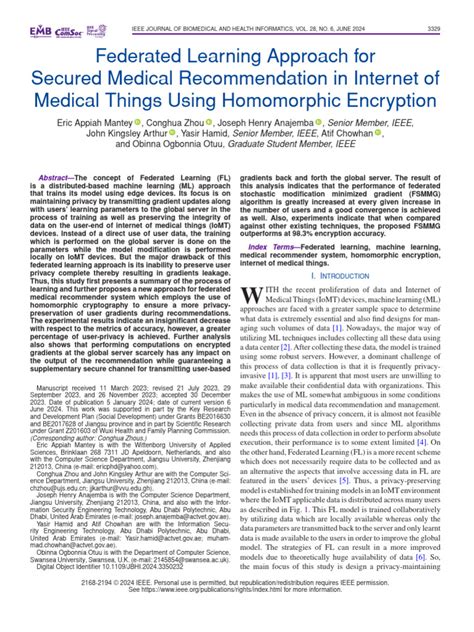 Federated Learning Approach For Secured Medical Recommendation In Internet Of Medical Things