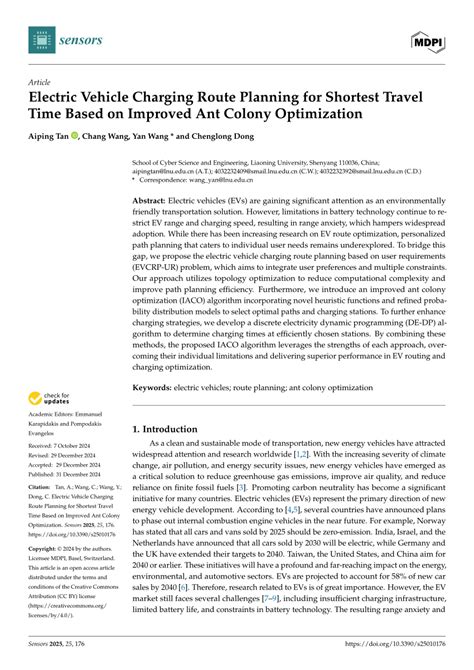 Pdf Electric Vehicle Charging Route Planning For Shortest Travel Time