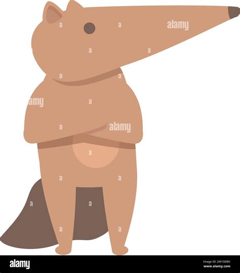 Busy Anteater Icon Cartoon Vector Ant Eater Zoo Mammal Stock Vector
