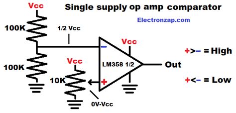 Brief Comparator Circuit Using Single Supply Op And Voltage
