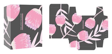 포장 디자인 분홍색과 회색 고급 상자 템플릿 및 모형 상자 그림 벡터 0명에 대한 스톡 벡터 아트 및 기타 이미지 0명