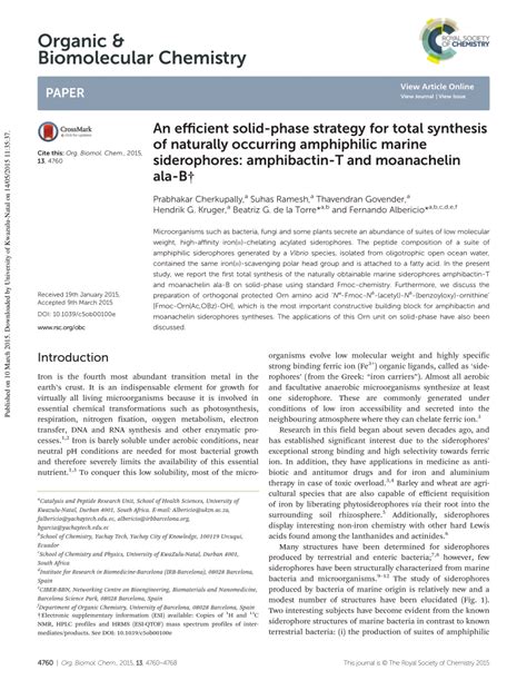 Pdf An Efficient Solid Phase Strategy For Total Synthesis Of Naturally Occurring Amphiphilic