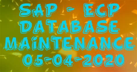 SAP ECP Database Maintenance