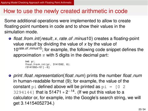 Applying Model Checking Approach With Floating Point Arithmetic For Verification Of Air