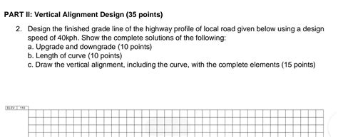 PART II Vertical Alignment Design Points Chegg