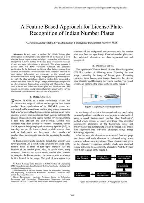 a feature based approach for license plate pdf