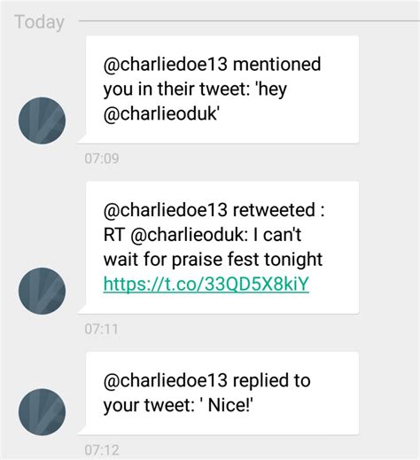 how to create twitter sms notifications based on tweets retweets and