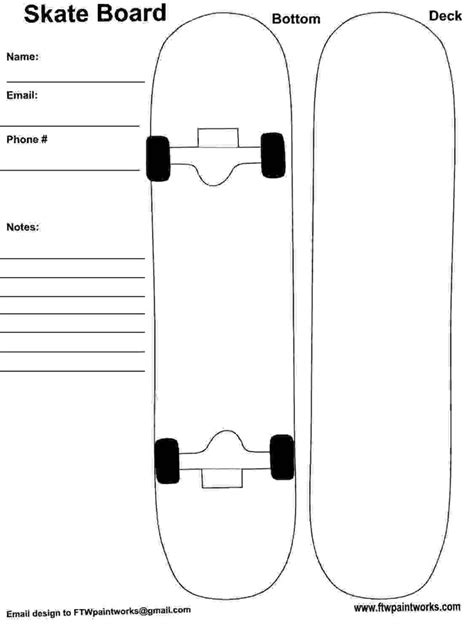 Free Skateboard Template Free Printables Hub
