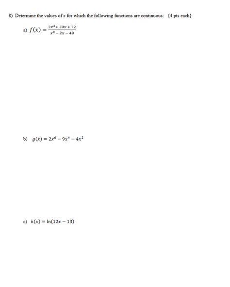 Solved 8 Determine The Values Of X For Which The Following Chegg Com