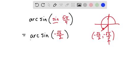 Calculate The Value Of The Given Inverse Trigonometric Function At The Given Point Arcsin Sin 5