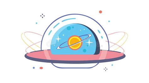 Orbital Spaceship With Propelling Energy Ring Vector Design Generative