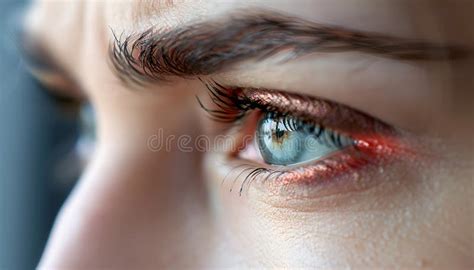 Woman Suffering From Conjunctivitis Closeup Of Red Eye Stock Image