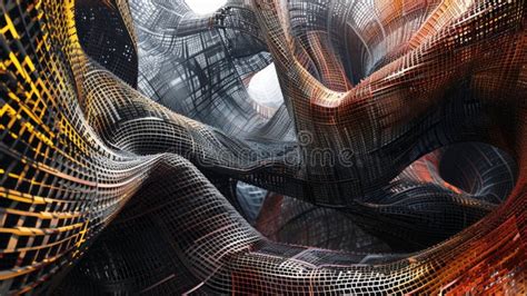 Jagged Slices Of Color And Texture Intersect And Overlap Creating An