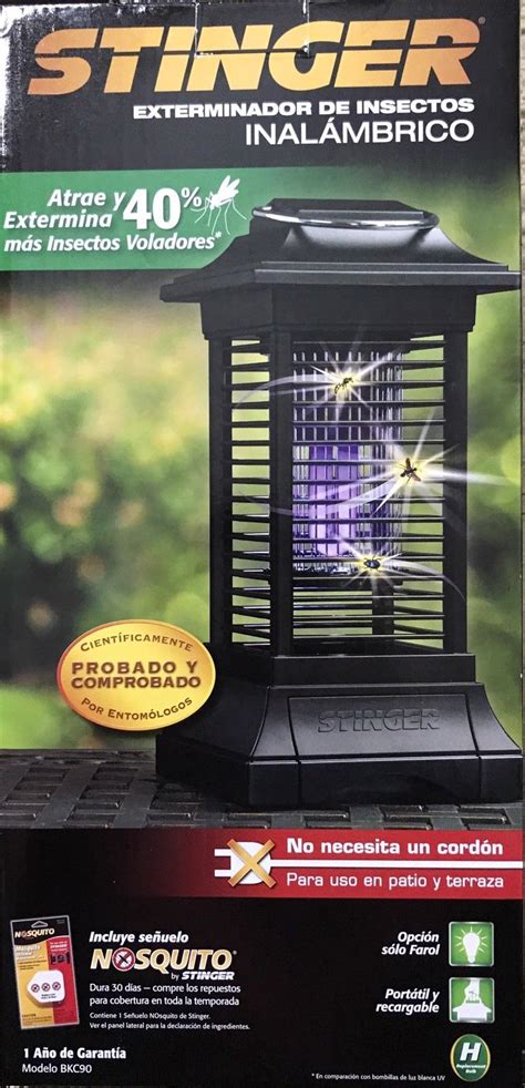 Stinger Cordless Rechargable Insect Zapper Black