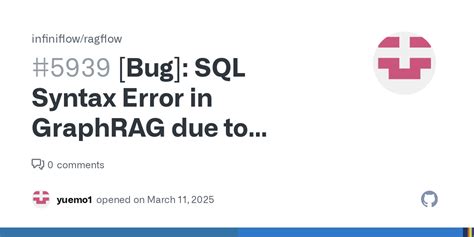 Bug Sql Syntax Error In Graphrag Due To Incorrect Field Name And Unescaped Quotes · Issue