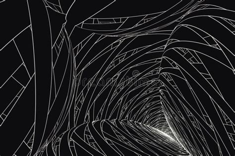 White Pattern Of Curved Lines On A Black Background Stock Illustration Illustration Of