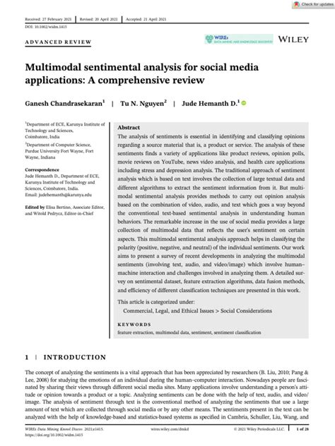 Multimodal Sentimental Analysis For Social Media Pdf