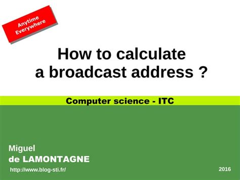 How To Calculate A Broadcast Address Pdf