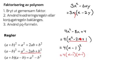 Matematik 3 Faktorisering Av Polynom Youtube