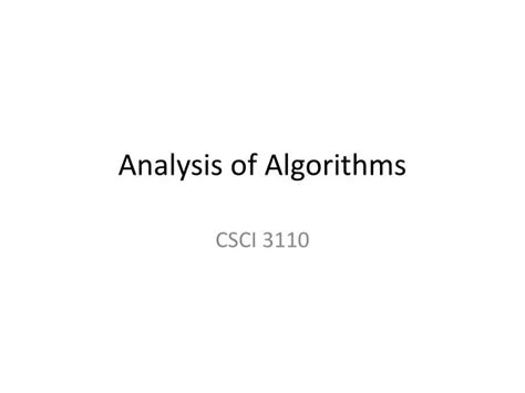 Ppt Analysis Of Algorithms Powerpoint Presentation Free Download