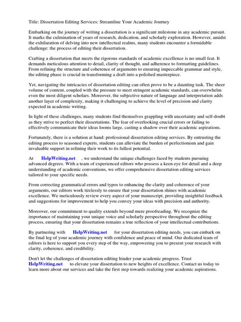 Dissertation Editing Pdf Editing Thesis