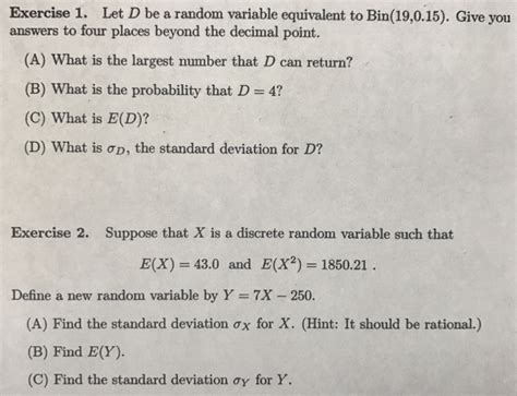Solved Let D Be A Random Variable Equivalent To Bin19
