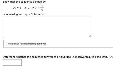 solved show that the sequence defined by a1 1 an 1