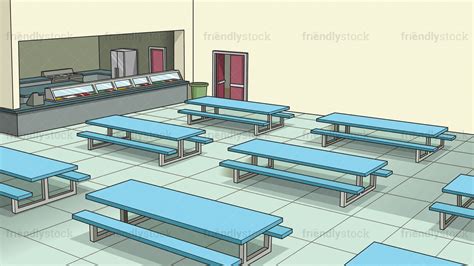 High School Cafeteria Background Cartoon Vector Clipart Friendlystock