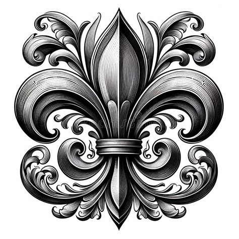 Fleur De Lis Lily Flower Motif Often Used As A Decorative Elem Stock Illustration Illustration