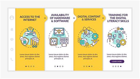 Digital Inclusion Measures Onboarding Vector Template Information Mode Background Vector