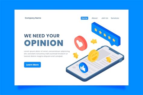 아이소 메트릭 피드백 방문 페이지 템플릿 무료 벡터