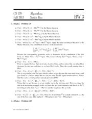 Hw3 Sol CS 170 Algorithms Fall 2013 Satish Rao 1 11 Pts HW 3 Problem 2 5 A T N 2T N 3 1