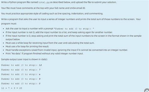 solved write a python program file named total py as