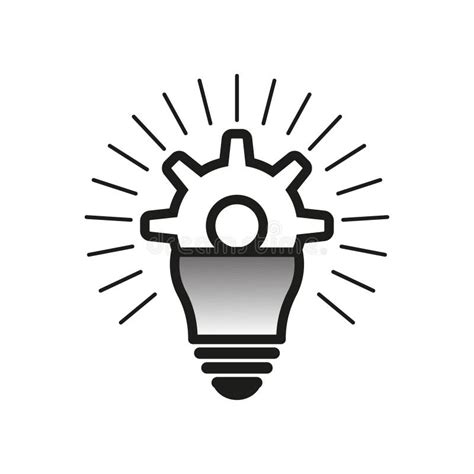 Innovation Lightbulb Gear Icon Creativity Energy Solution Concept Design Vector Illustration