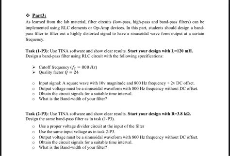 Part3 As Learned From The Lab Material Filter Chegg Com
