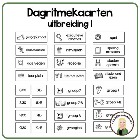 Dagritmekaarten Juffrouw Femke