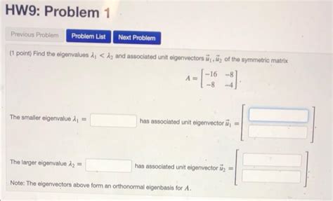solved hw9 problem 1 previous problem problem list next