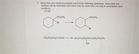 Solved 5 Draw The Structure Formula For An Alkyne With The