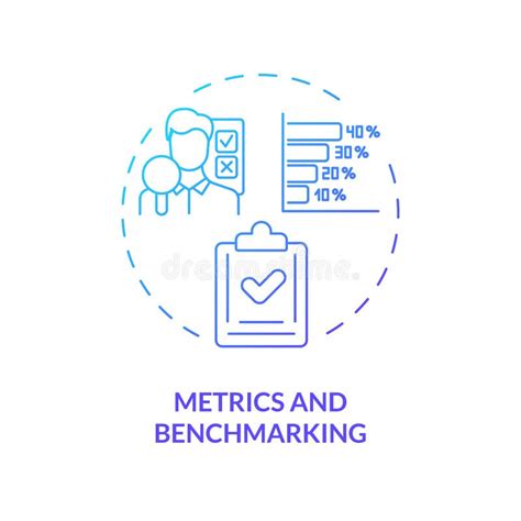2d Thin Line Gradient Icon Metrics And Benchmarking Concept Stock