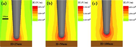 Simulated Electric Field Intensity Distribution With Different
