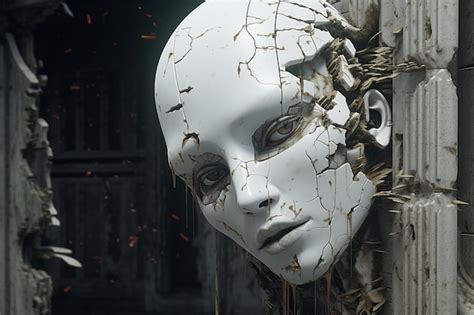 Premium Photo A Fragile Porcelain Mask Reflecting A Facade Of St 00214 02