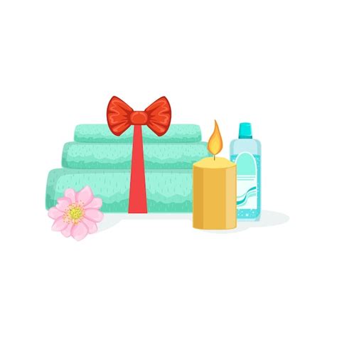 Premium Vector Towels Candle And Bottle With Skincare Product Element