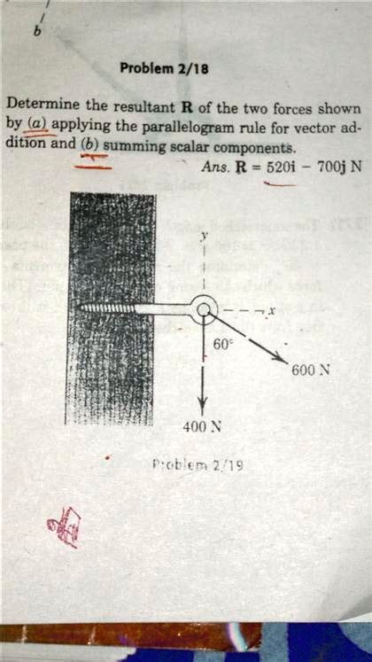 problem 2 18 determine the resultant r of the two forces shown by a