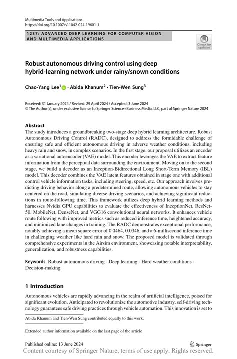 Robust Autonomous Driving Control Using Deep Hybrid Learning Network Under Rainy Snown Conditions