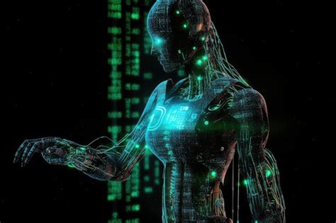 Premium Ai Image Futuristic Ai Matrix Robot Concept With Artificial Intelligence