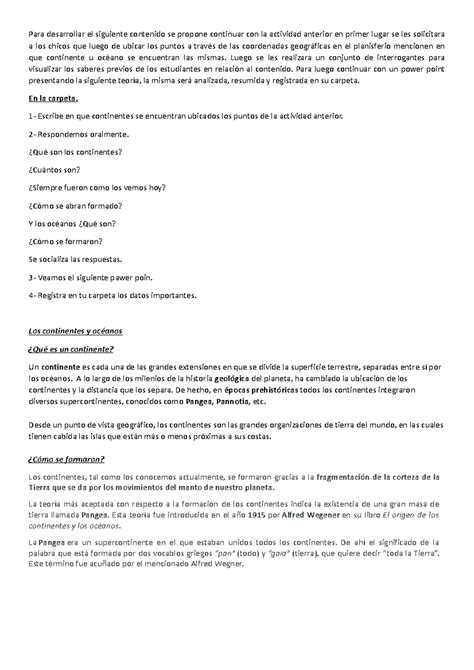 Continentes Y Oceanos Fehxtjnrxacdtyhrbcz Para Desarrollar El