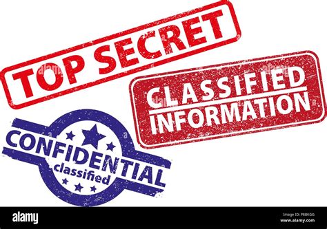 Three Rubber Stamps Top Secret Confidential Classified Information