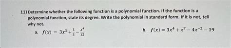 Solved 11 Determine Whether The Following Function Is A Chegg Com