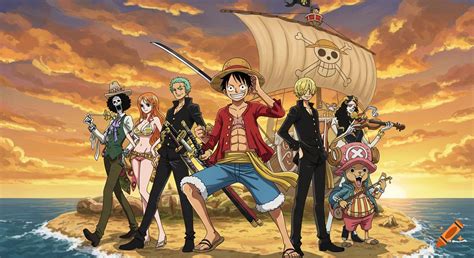 The Straw Hat Pirate Crew From One Piece Including Luffy Zoro Nami