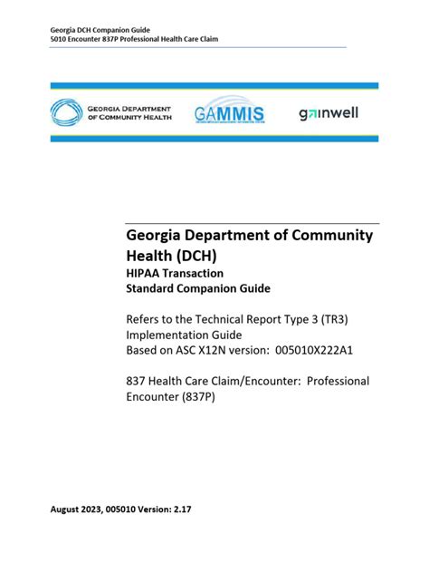 Gammis 5010 Encounter 837p Companion Guide V2 17 Pdf